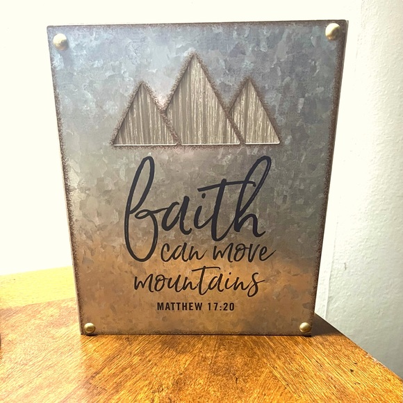 Wall Decor | Faith Can Move Mountains Spiritual Plaque | Poshmark